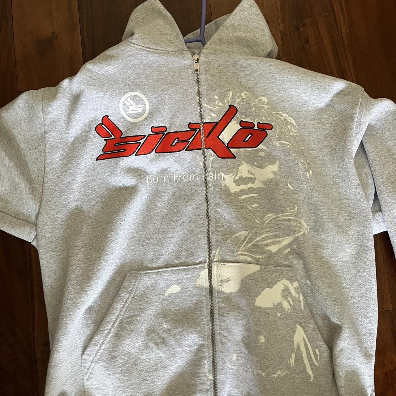 Sicko Born from Pain Zip-Up 1 of 1 Condition... - Depop
