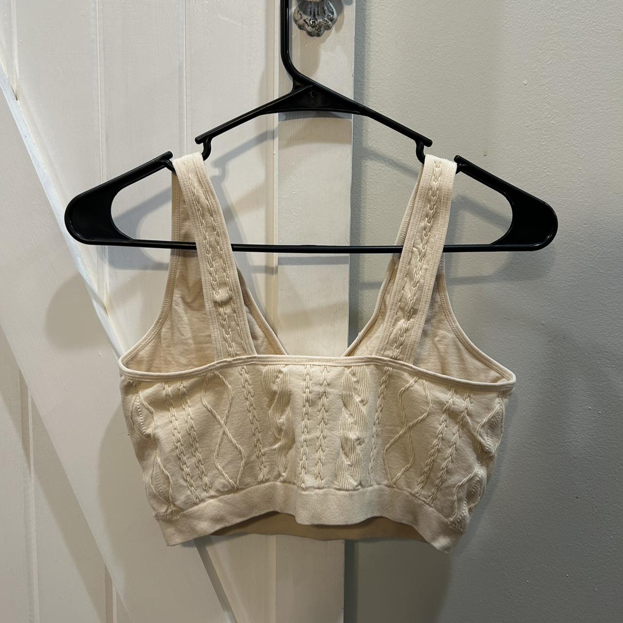 Gilly Hicks Women's Tan and Cream Vest | Depop