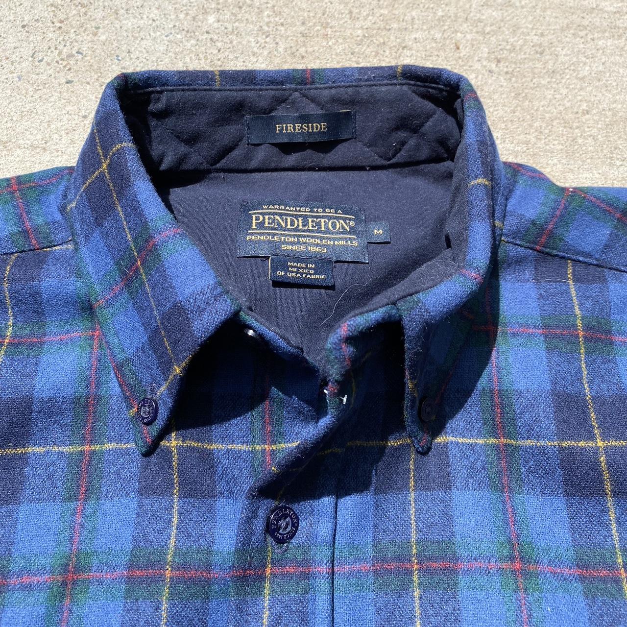 Blue plaid Pendleton wool button up shirt 💙 • size... - Depop