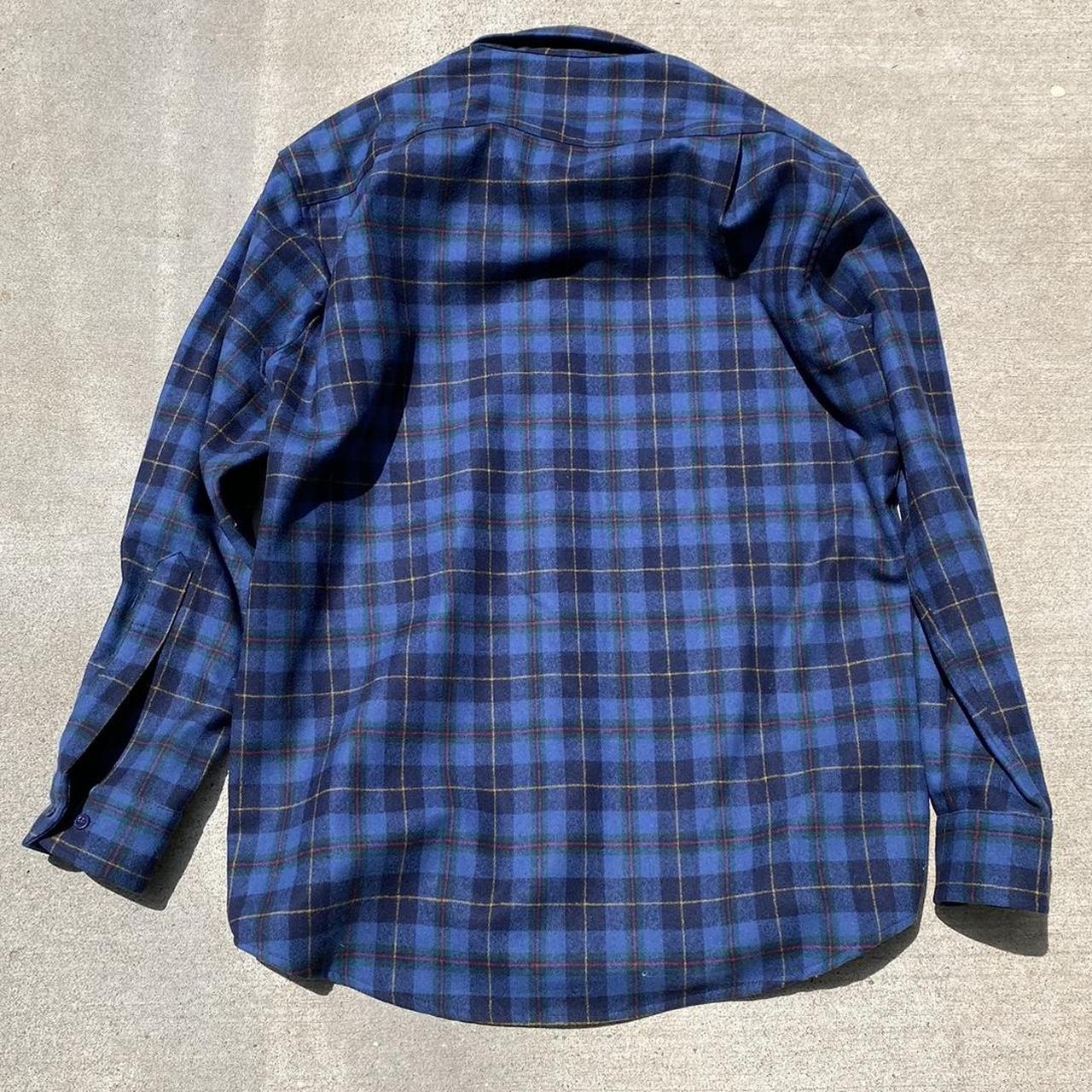 Blue plaid Pendleton wool button up shirt 💙 • size... - Depop