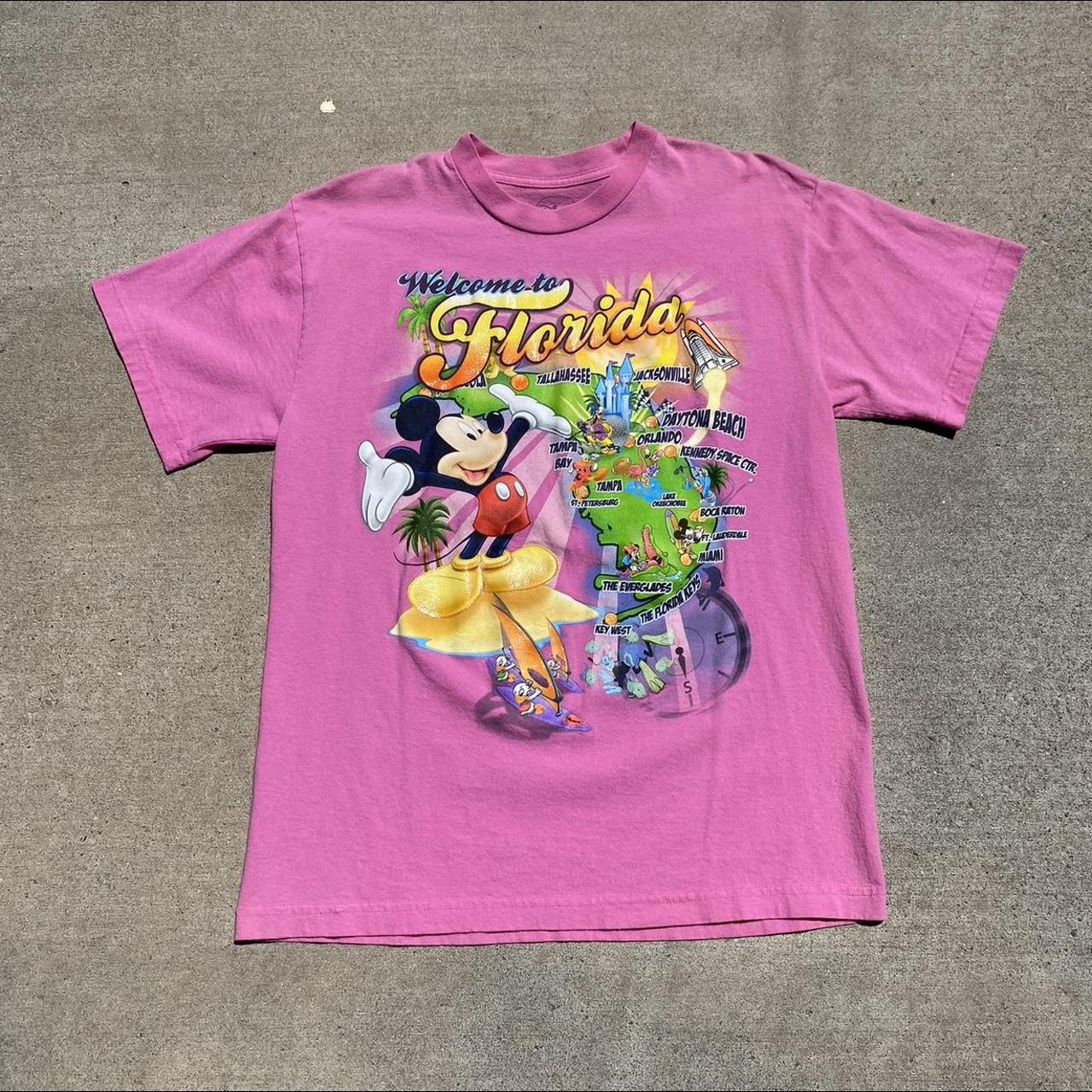 Welcome To Florida Disneyland pink graphic tee 🐭 •... - Depop