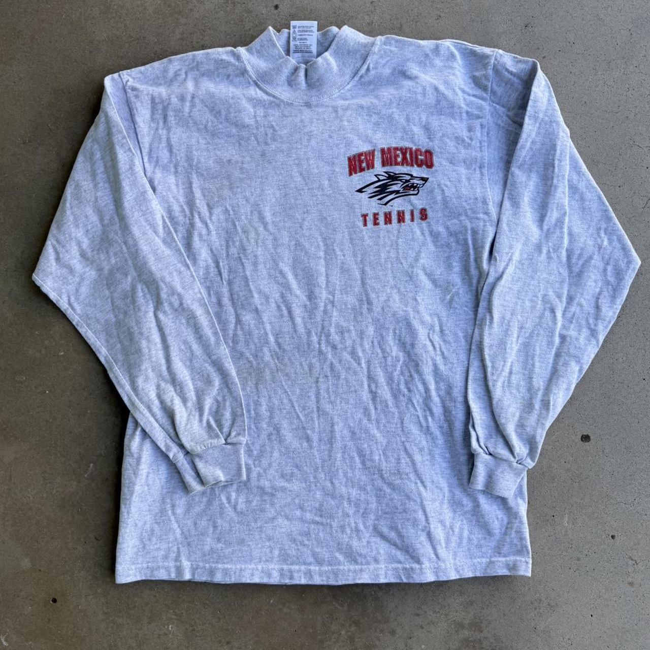 VINTAGE NEW MEXICO TENNIS UNM LOBOS GRAPHIC LONG... | Depop
