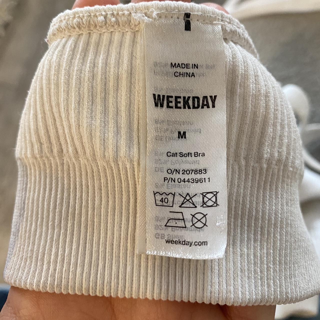 white Weekday ribbed sports bra #skims... - Depop