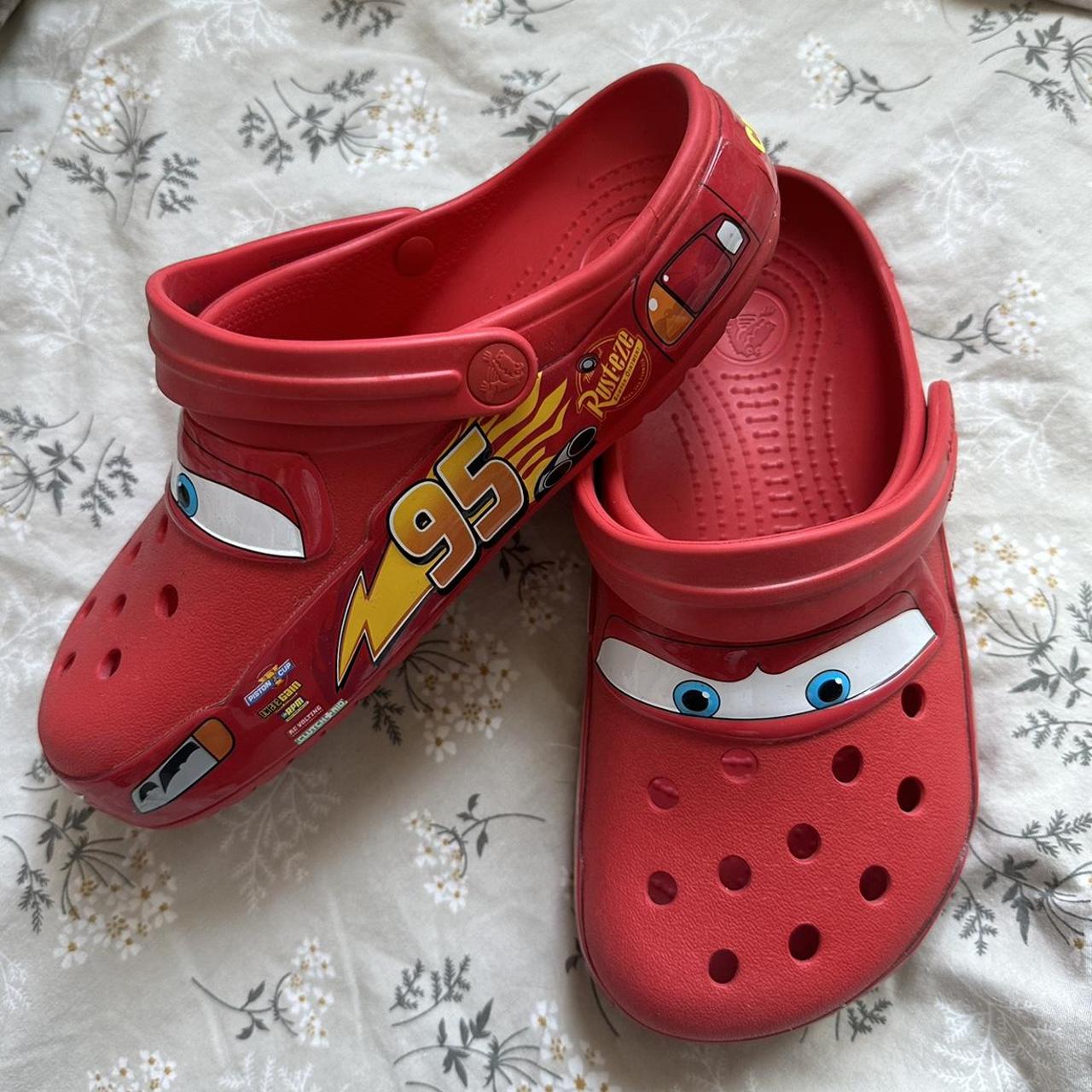lighting mcqueen crocs size us mens 4 women’s 6... - Depop