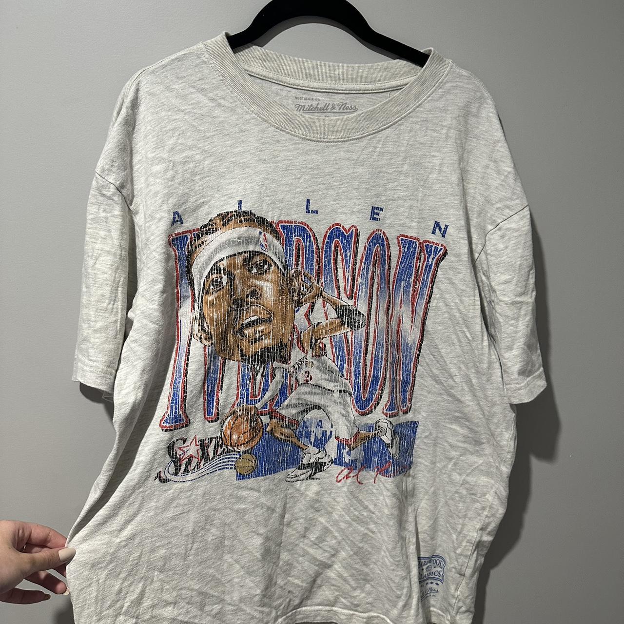 mitchell & ness grey nba shirt, hardwood classics.... - Depop