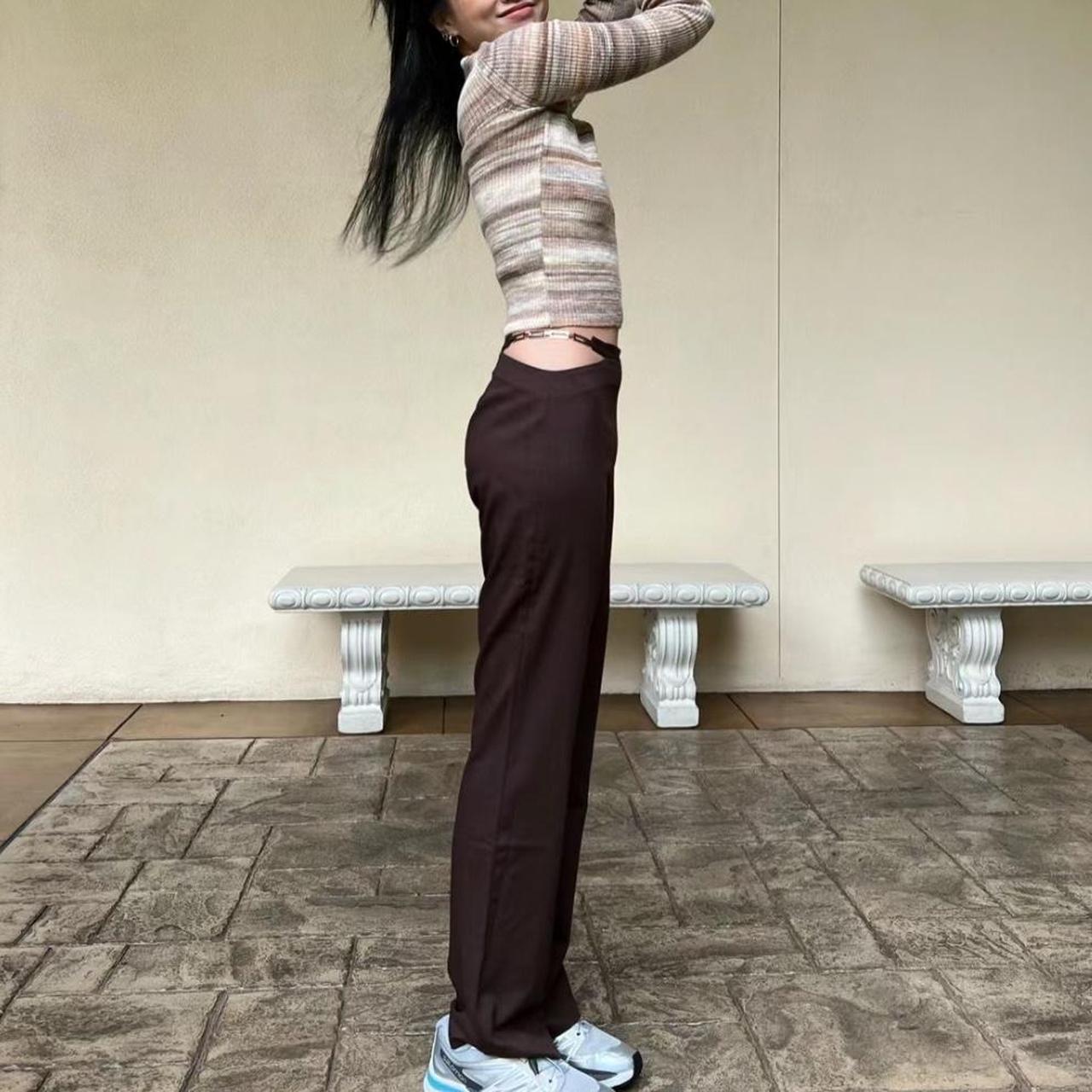 Paloma wool Brown lan Trousers Size 36 Brand new... - Depop