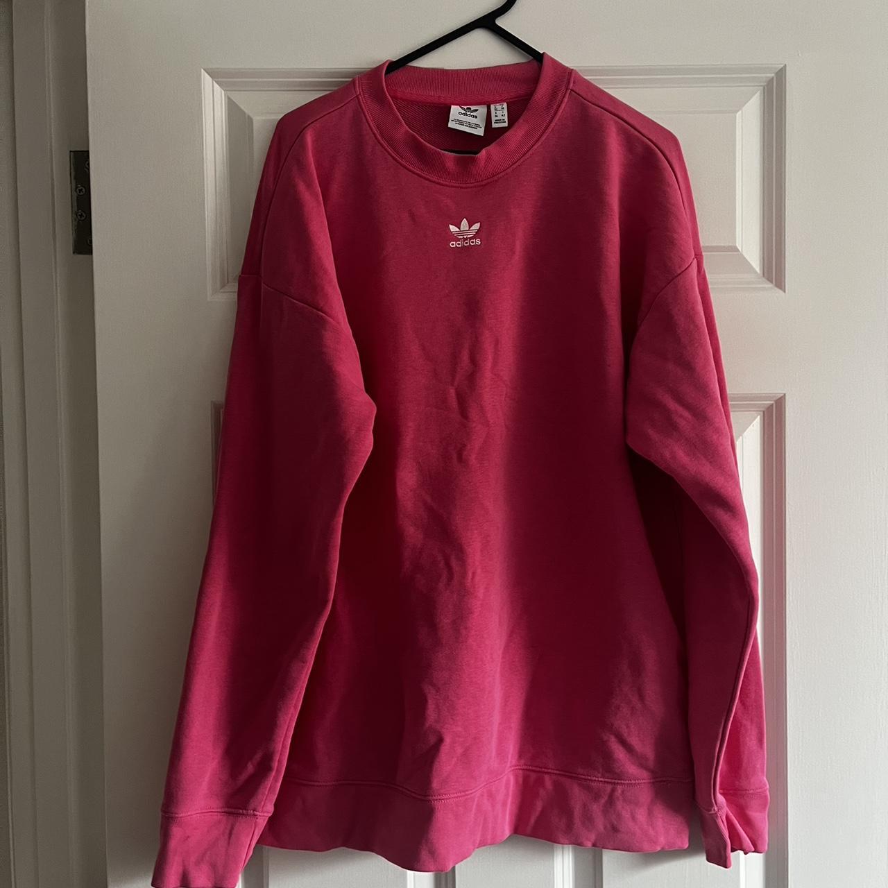 Adidas oversized hot pink sweatshirt Women’s size... - Depop