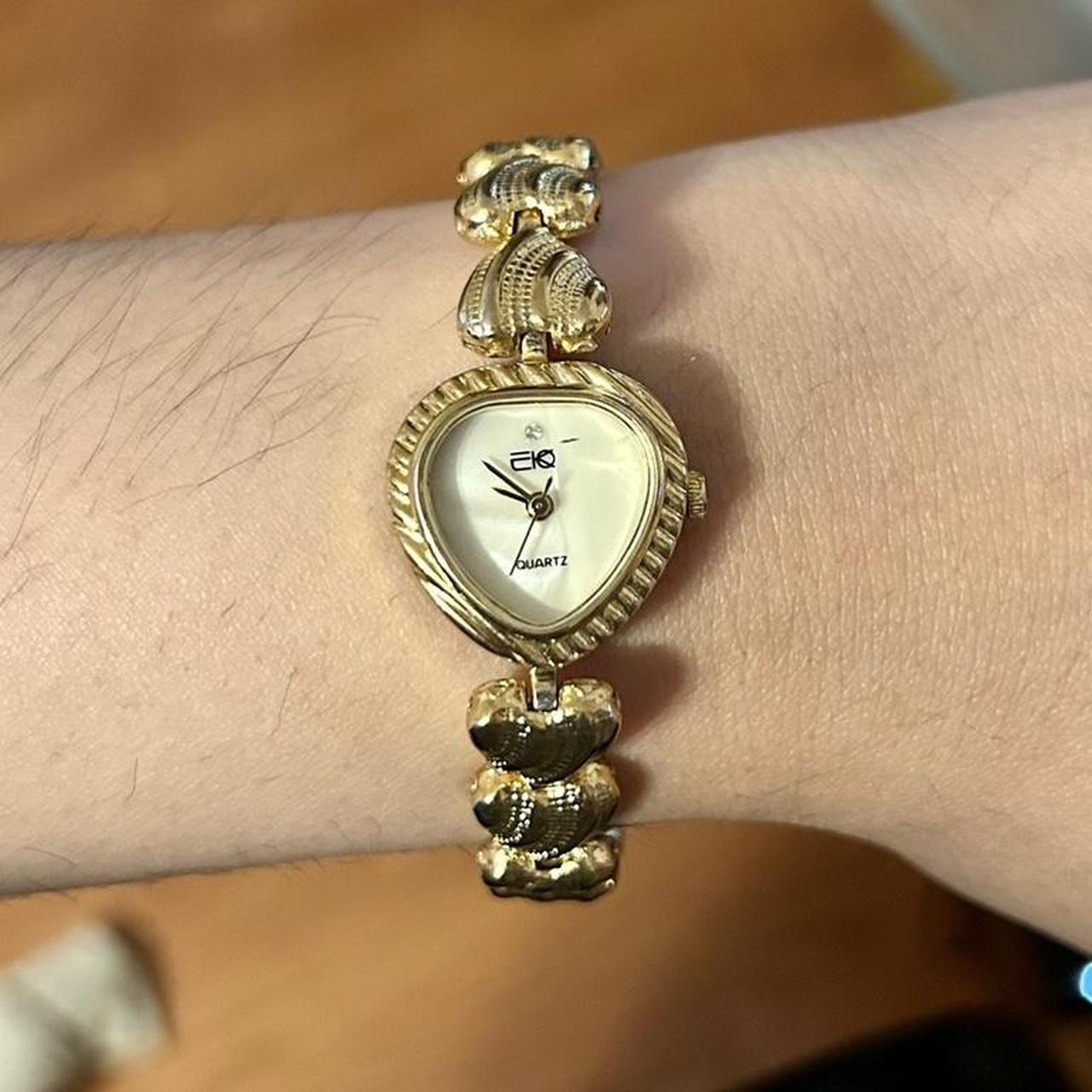 vintage gold heart watch. length is adjustable! i... - Depop