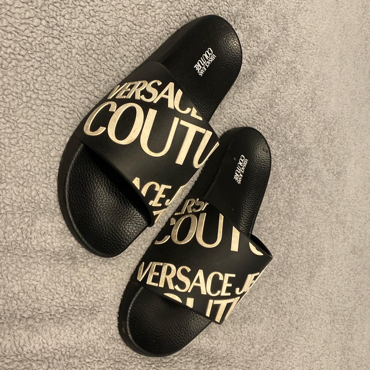 Men’s Black Versace Sliders Size: UK 6 Great condition - Depop