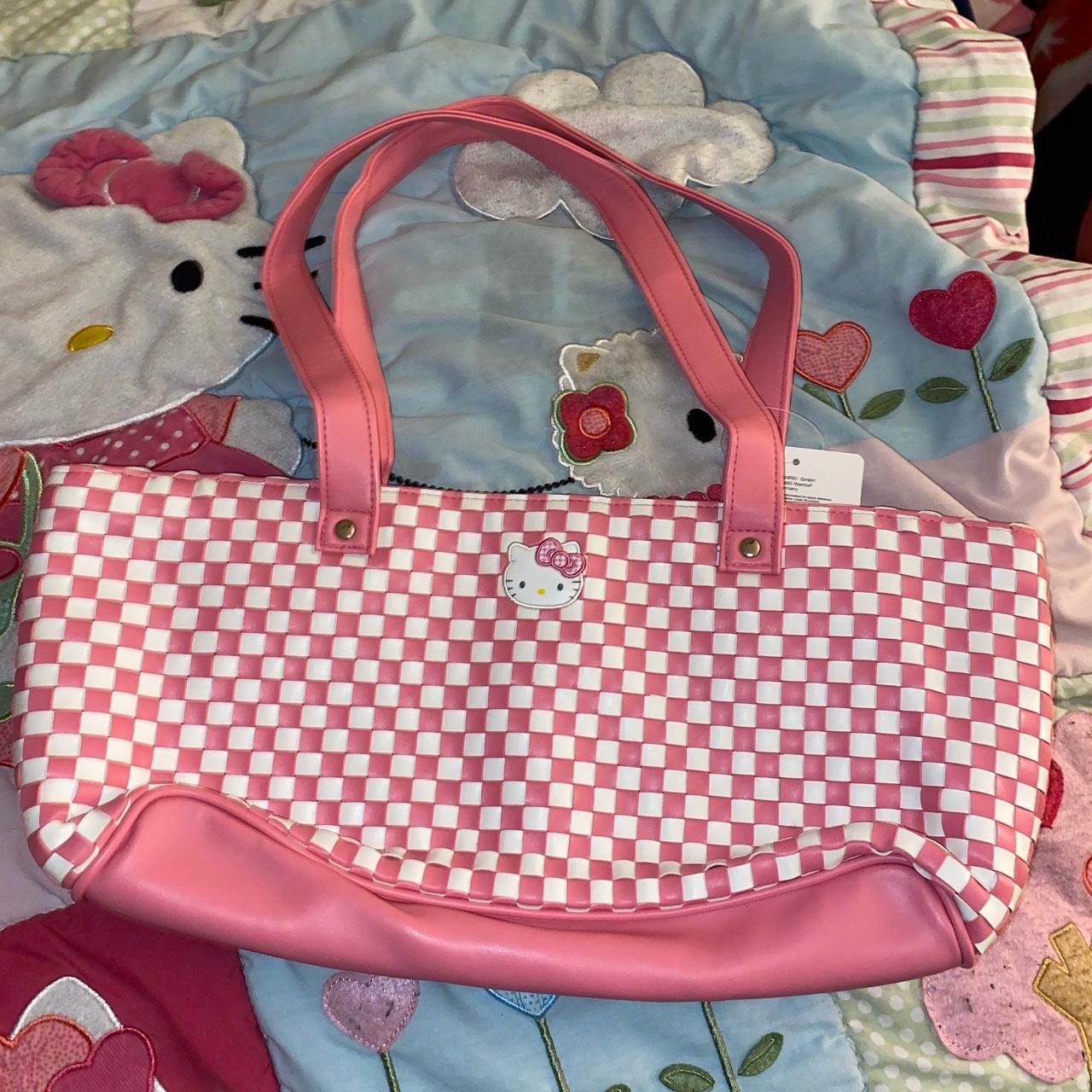 Hello kitty 2007 pink checkered purse! BRAND... - Depop