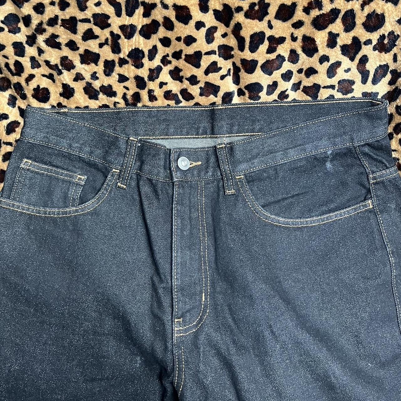 Flinty black Raw denim look jeans. Smart. Straight... - Depop