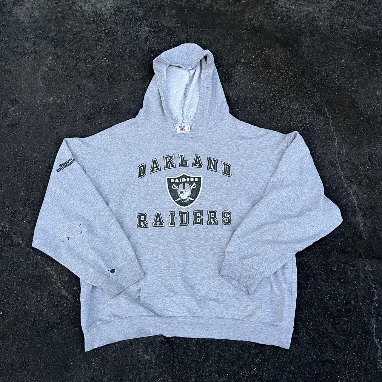 Oakland raiders distressed hoodie -nice distressing... - Depop