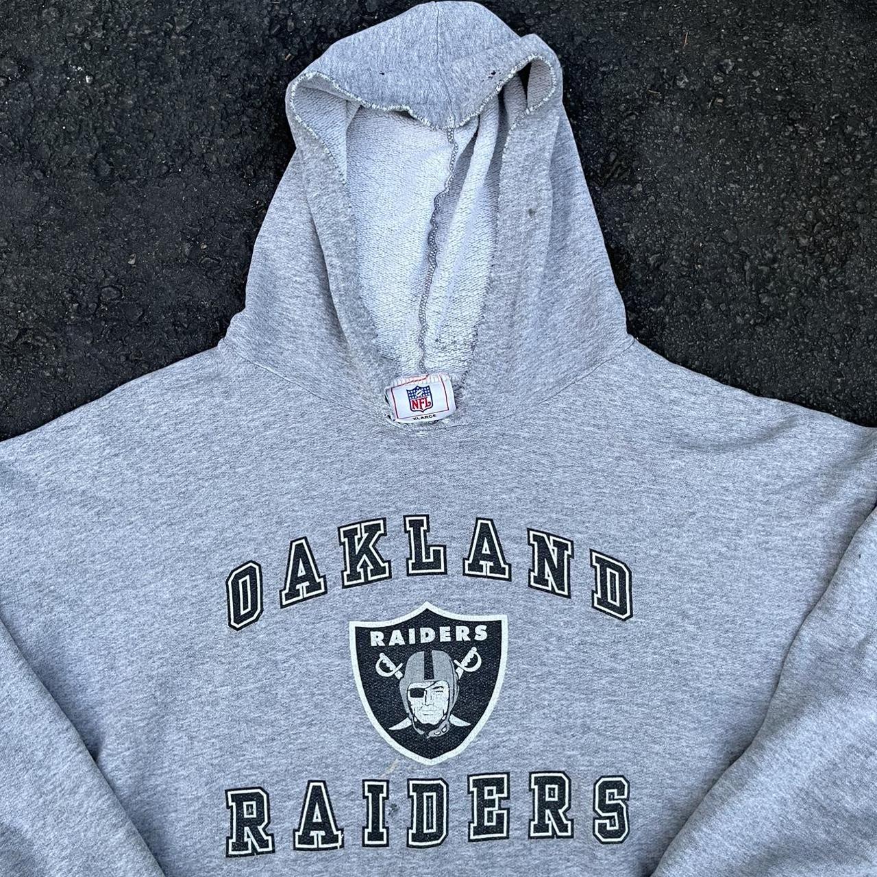 Oakland raiders distressed hoodie -nice distressing... - Depop