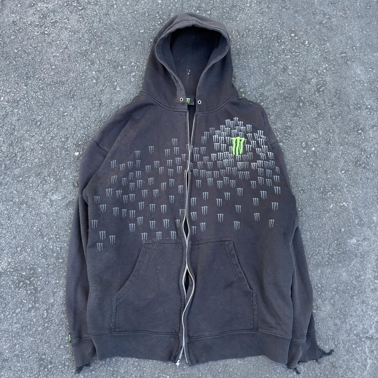 Y2K monster grunge goth zip up #monster #grunge... - Depop