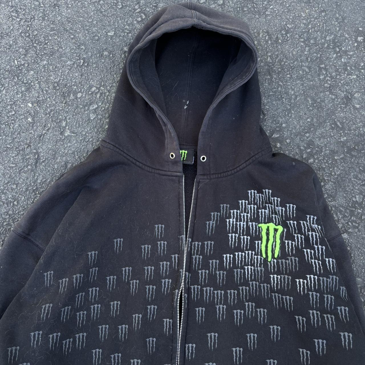 Y2K monster grunge goth zip up #monster #grunge... - Depop