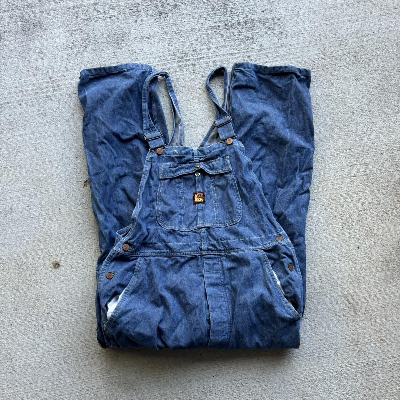 90s Big Ben denim overalls -really nice denim... - Depop