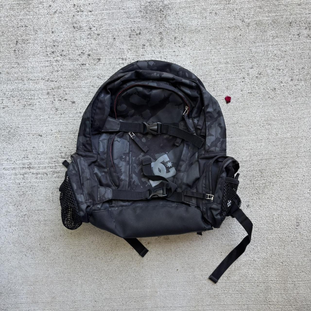 2000s dc backpack -black and grey camo -has a... | Depop