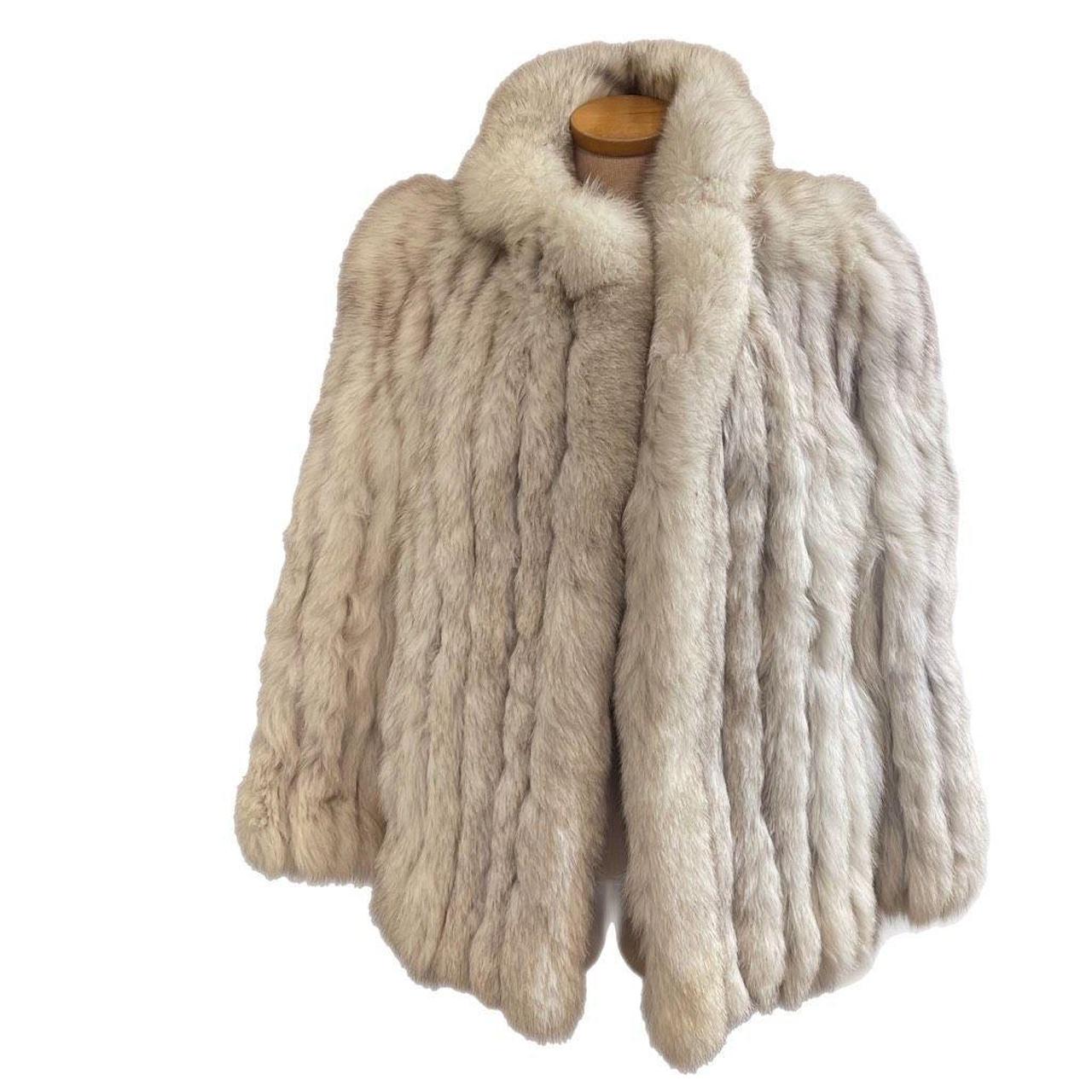 Gorgeous Real Blue Fox Fur Coat Size Large XL See... - Depop