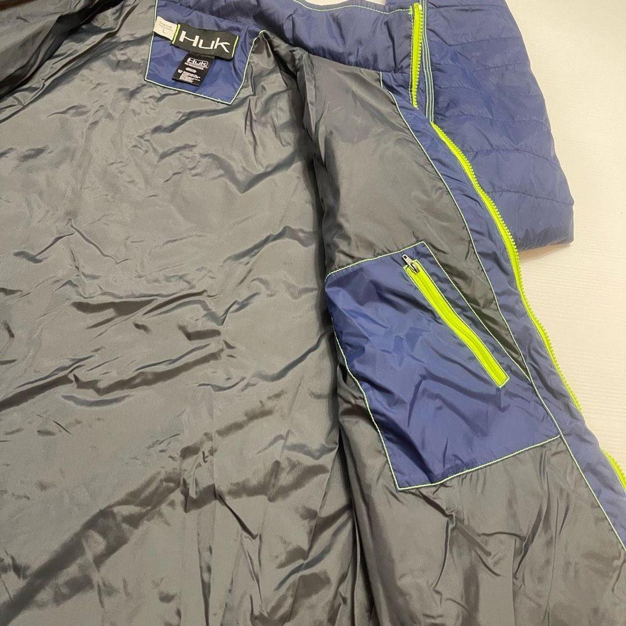Huk Fishing Jacket Mens Large Quilted Zip Up Pockets... - Depop