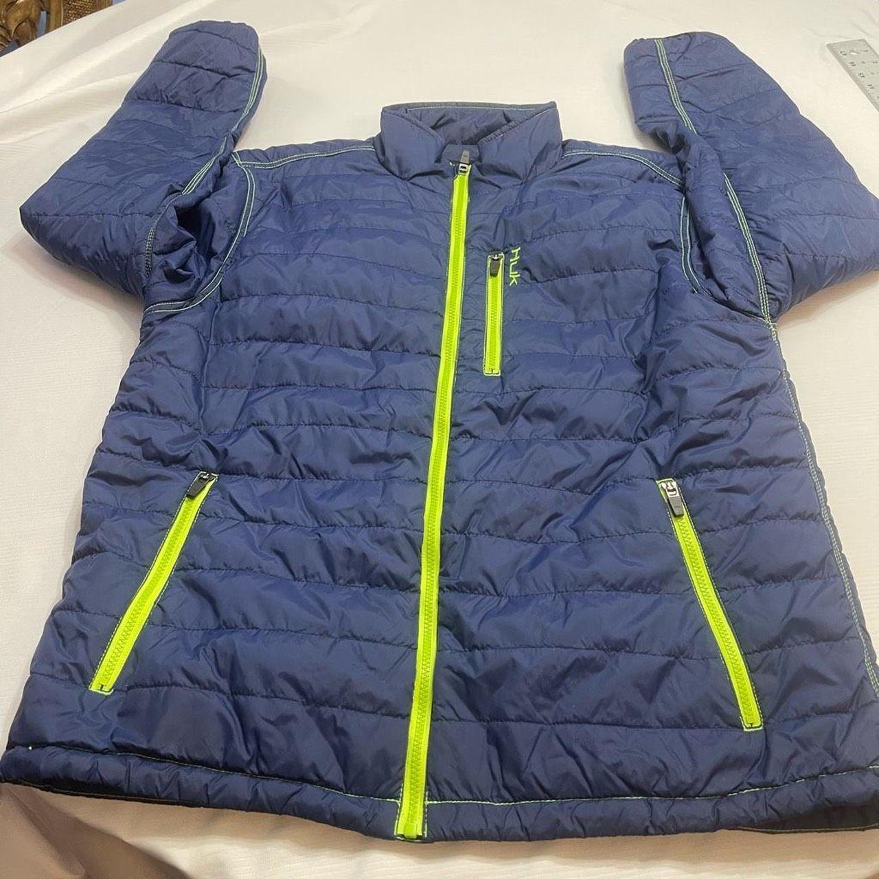 Huk Fishing Jacket Mens Large Quilted Zip Up Pockets... - Depop