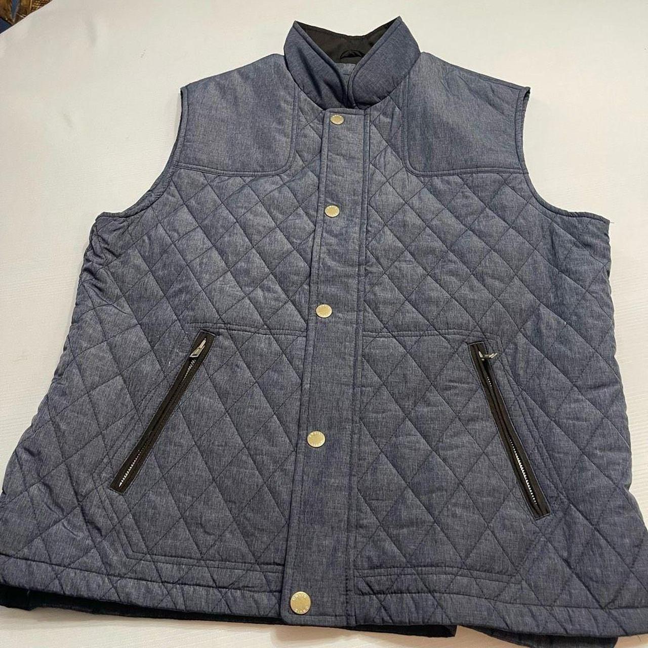 Orvis Navy Blue Quilted Vest Size XL Zipper and snap... - Depop
