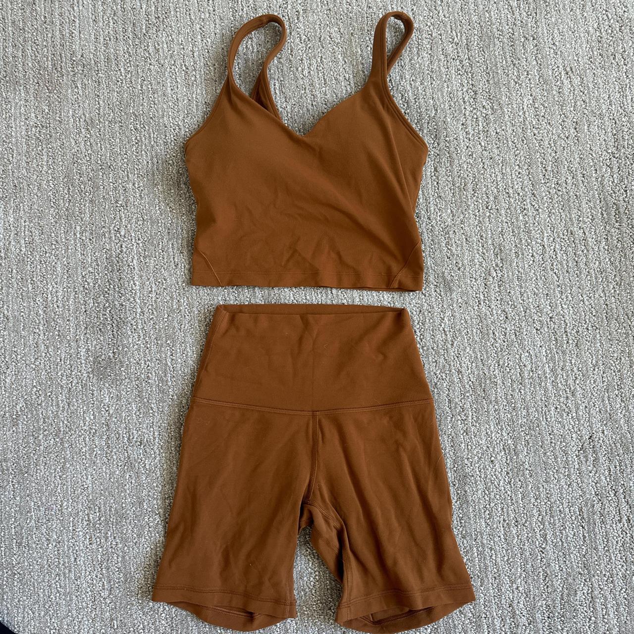 Lululemon brown workout set us size 2 in both! - Depop