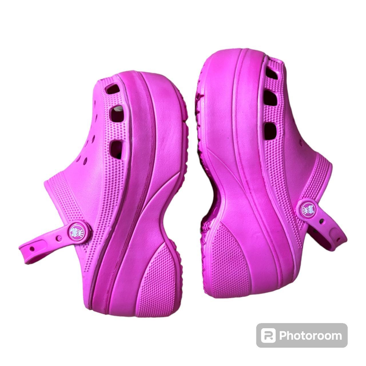 brand new hot pink croc style mega platforms - Depop