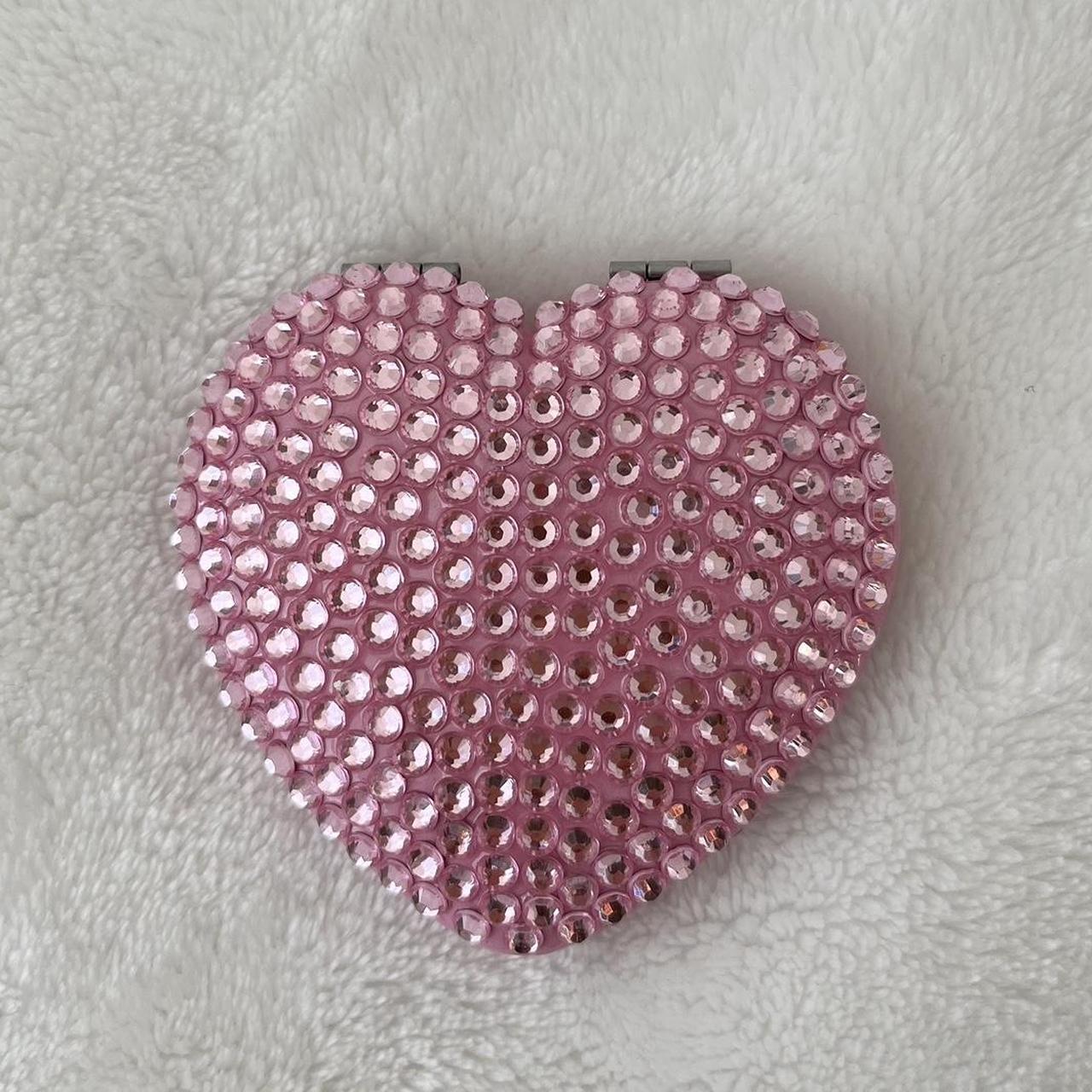 bedazzled heart compact mirror by Paris Hilton not... - Depop