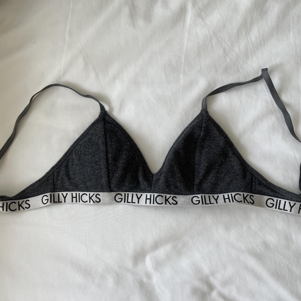 Gilly Hicks dark grey marl lounge bralet in size XS... - Depop