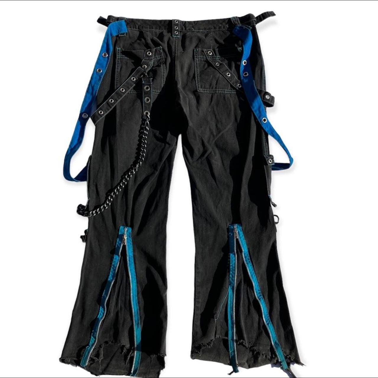 vintage 2000’s blue Tripp NYC pants with straps and... - Depop