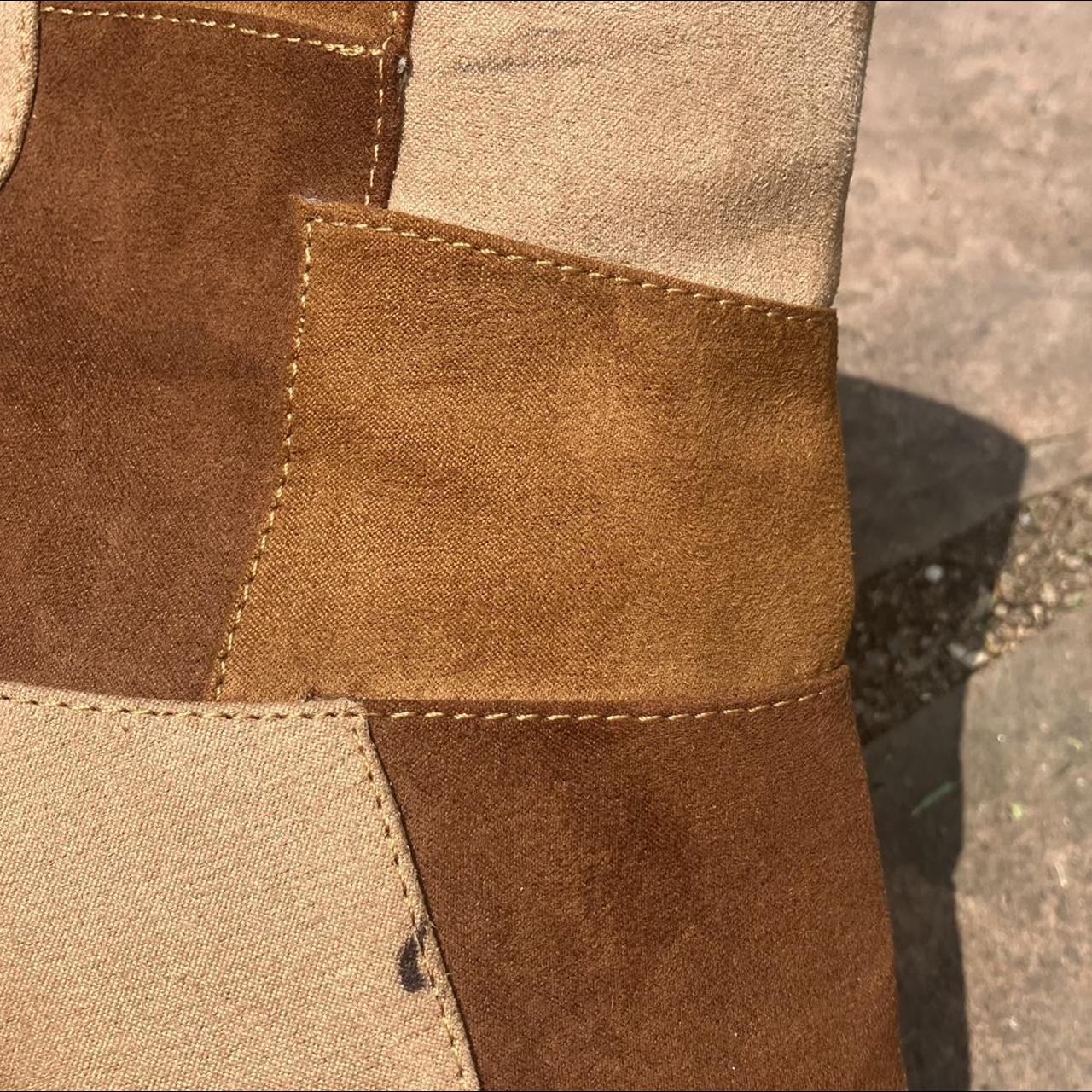 universal thread brown patchwork boots size US... - Depop