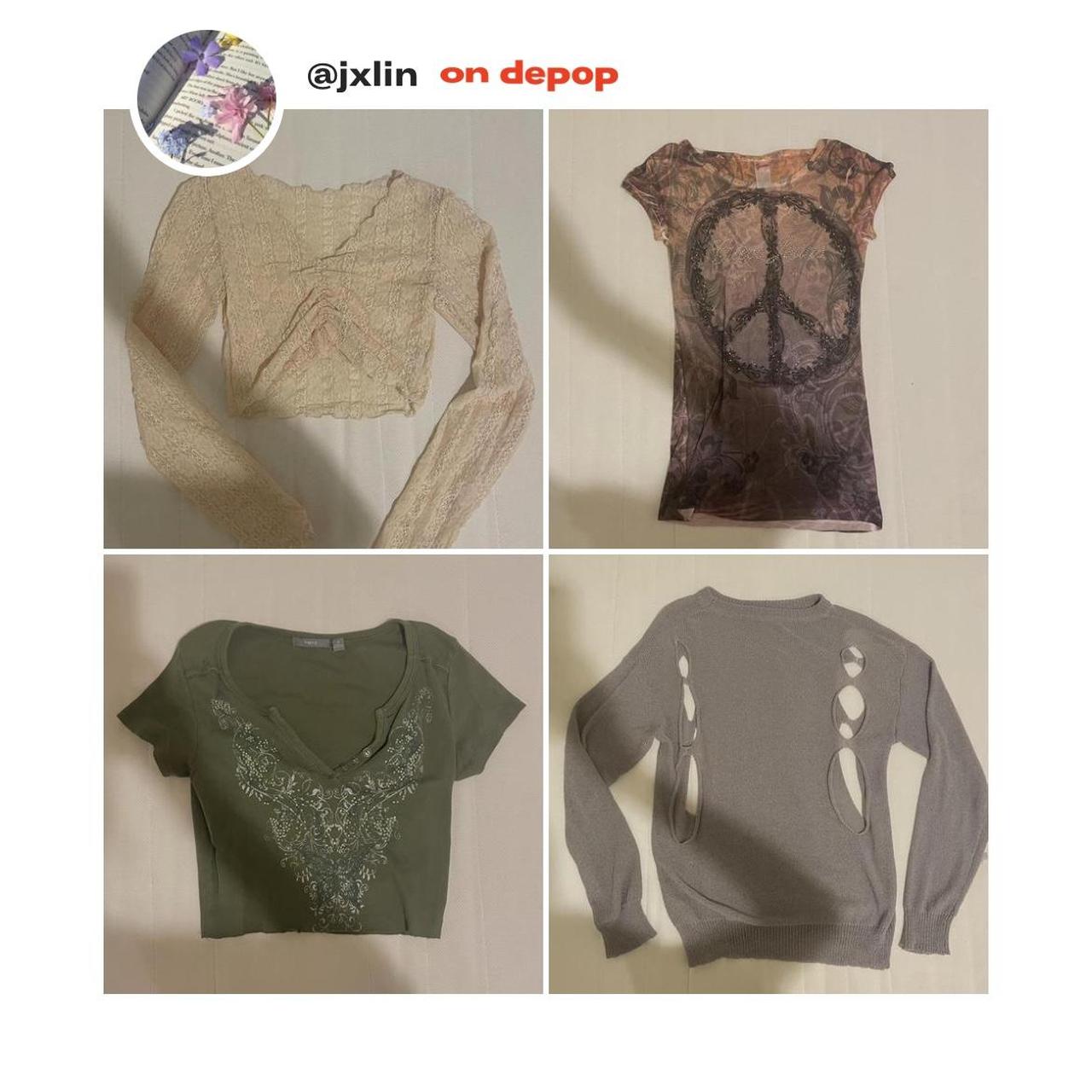 pre made outfit bundle!! 4 grunge tops for 50... - Depop