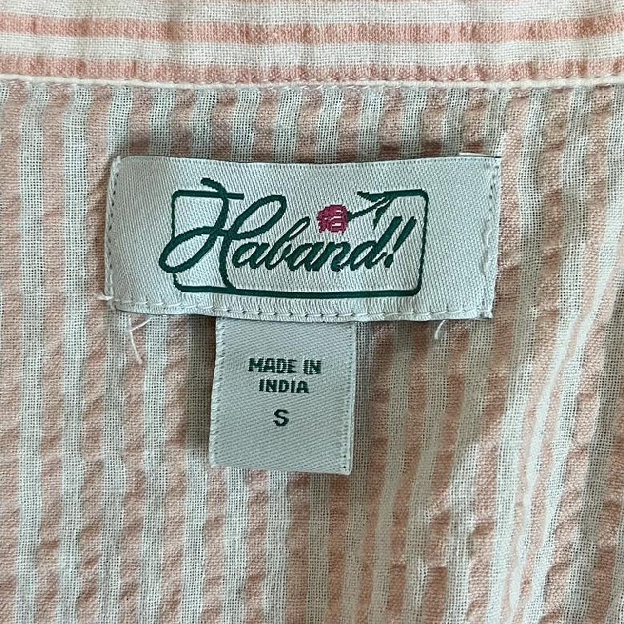 Embroidered Stripe Button Up Haband! Size... - Depop