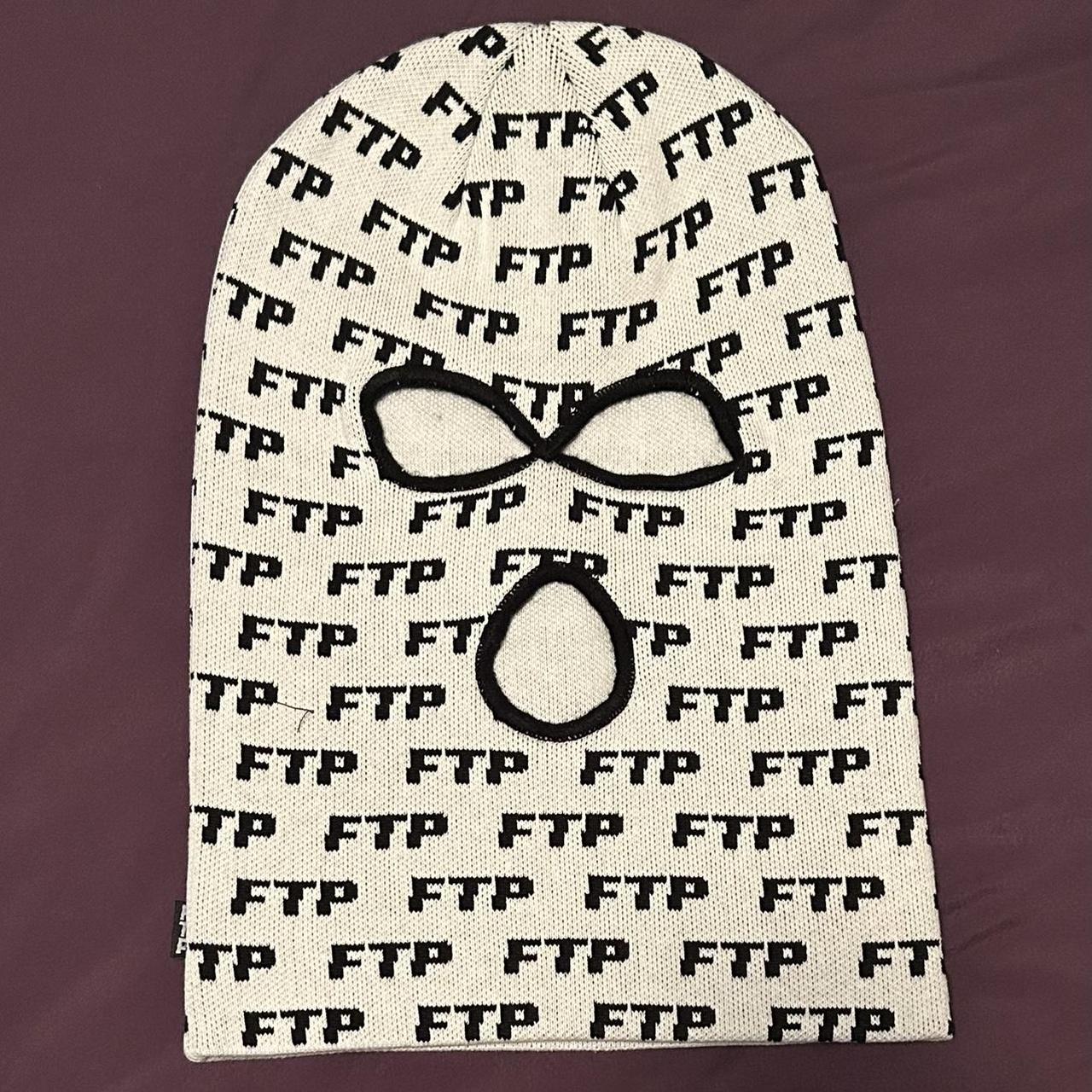 FTP ALLOVER LOGO SKI MASK WHITE NEW NEVER USED/ WORN - Depop