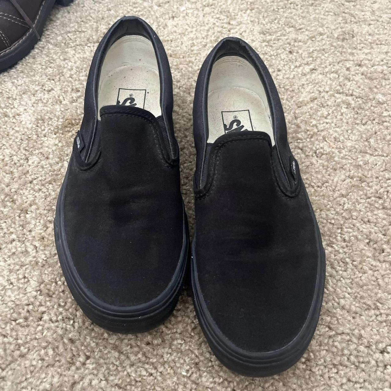 Black vans size 7 worn once good condition - Depop