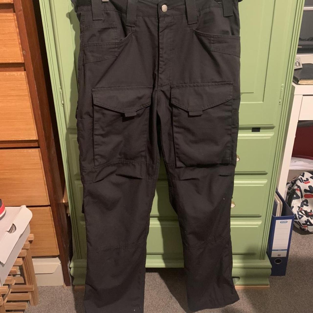Black utility cargos barely worn around 32 leg... - Depop
