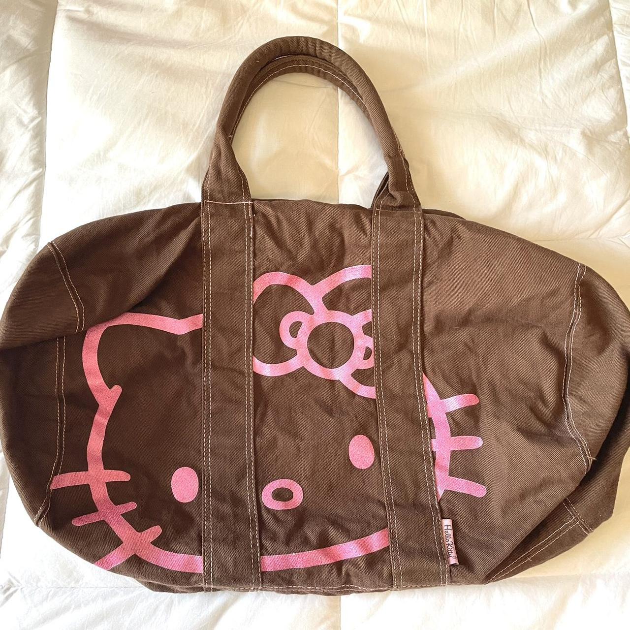 Adorable brown Hello Kitty duffle bag No visible... - Depop