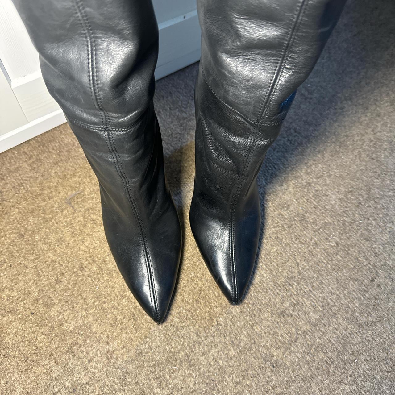 tall pointy boots 20 inch tall from ankle to knees... - Depop
