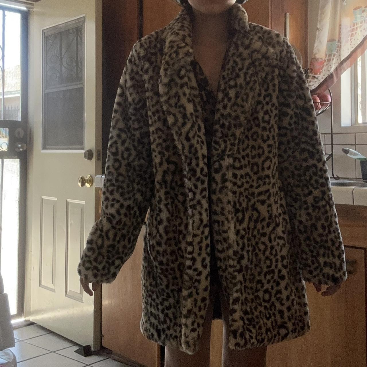 cheetah coat. size M but can definitely fits smaller... - Depop