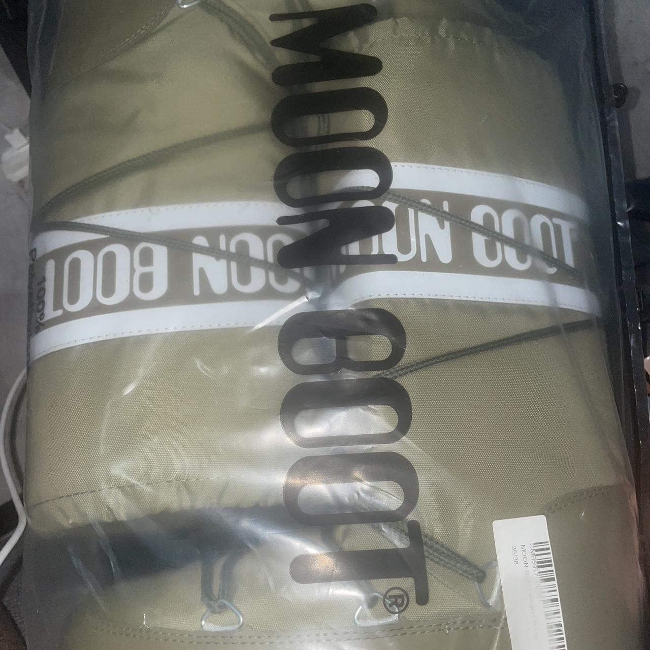 Khaki knee high moon boots Worn once. Size 35/38 - Depop