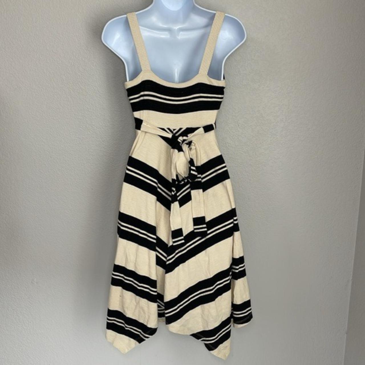 Akemi + Kin Rosaria Wrap Dress Striped Black and... - Depop