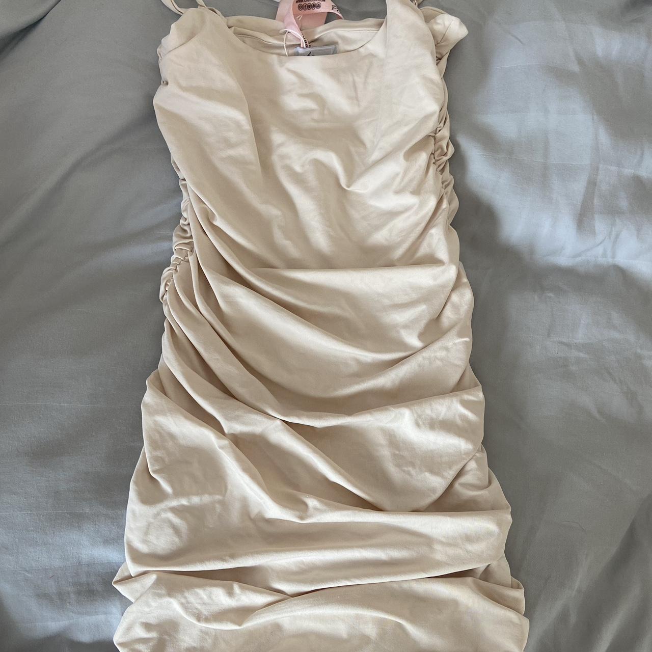 Oh Polly Women's White and Cream Dress | Depop