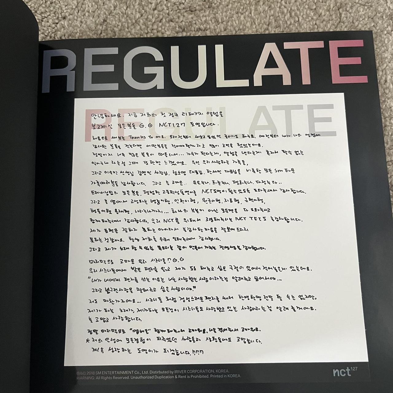NCT 127 Regulate album - Doyoung Vers Comes with... - Depop
