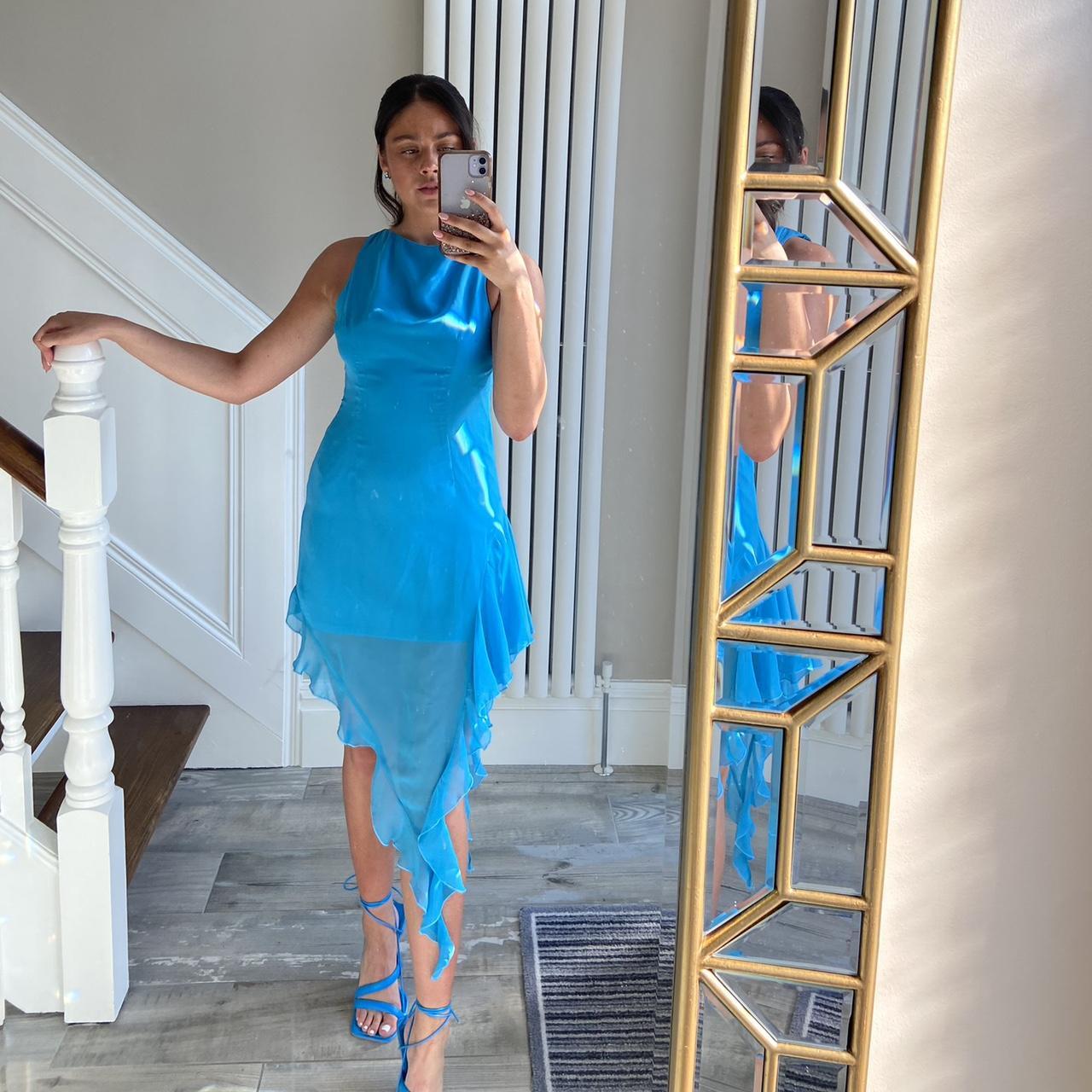 Blue short dress from Asos only worn once for a few... - Depop