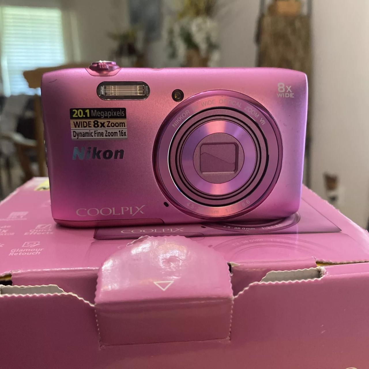 Rare PINK Nikon COOLPIX S3600 20.1MP MINT NEVER USED... - Depop