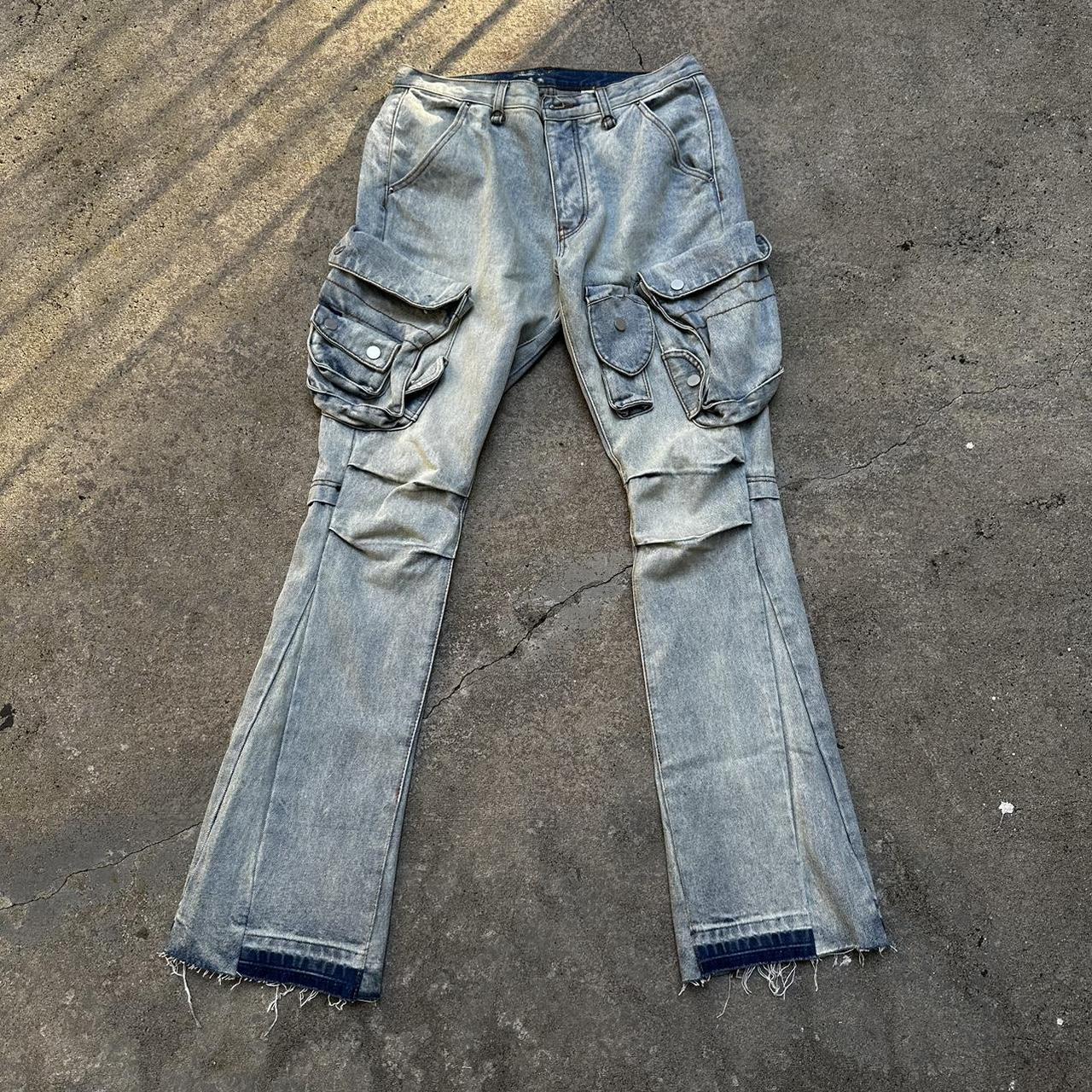 MNML multi pocket flared jeans🔥 - Depop