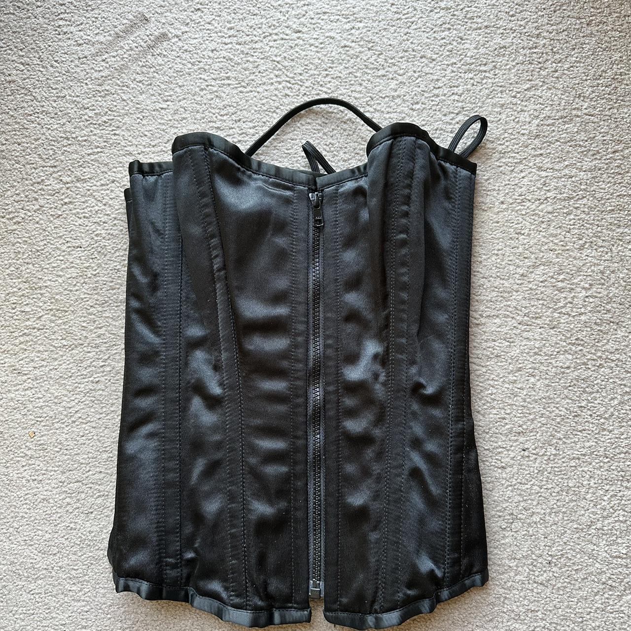 Steel boned zip corset 24”. Modesty panel and... - Depop