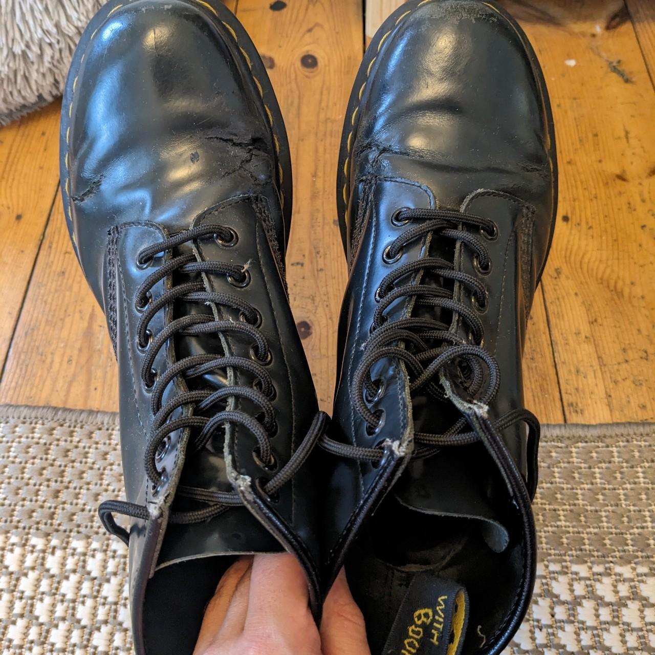 Ink black Doc Martens boots, size 6 🥾 Very well... - Depop