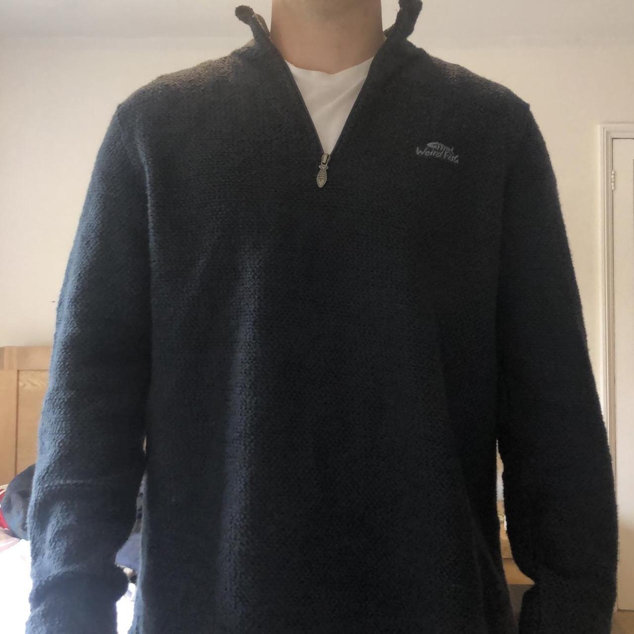 Weird Fish quarter zip navy knitted jumper. Really... - Depop