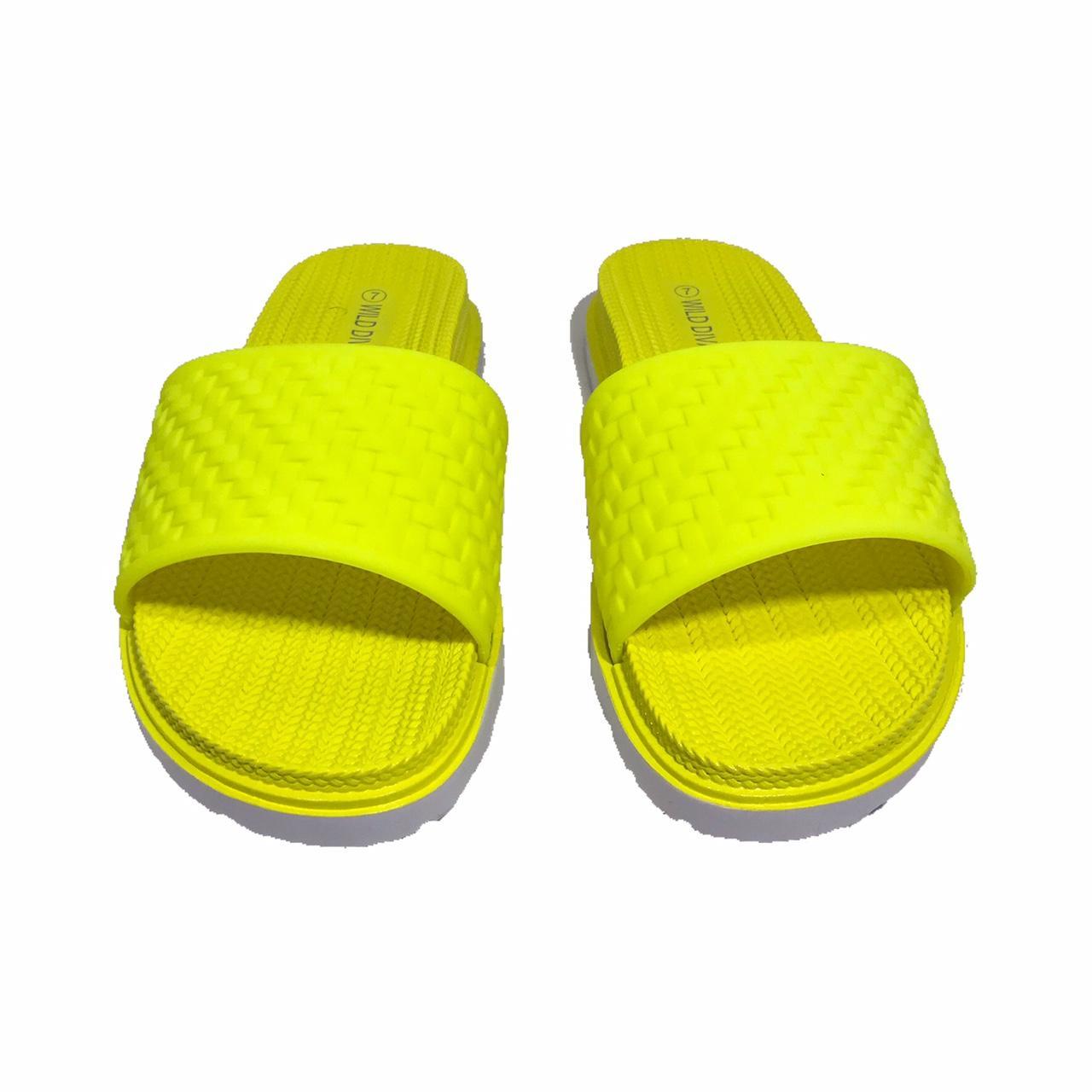 Women’s Yellowish Lime slippers. Size 7. New in box.... - Depop